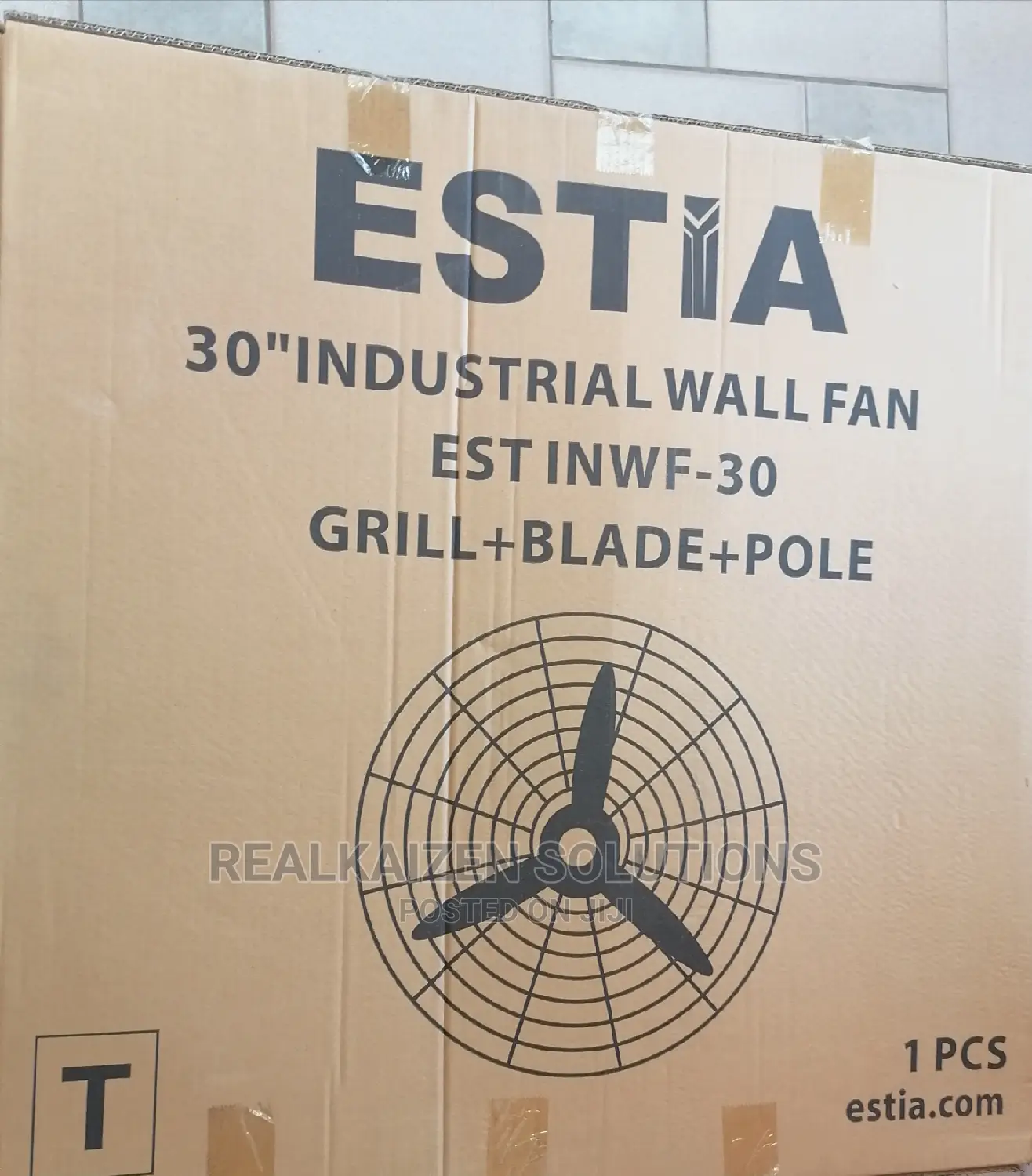 ESTIA High Velocity Industrial Metallic Wall Fan 51cm in Central ...