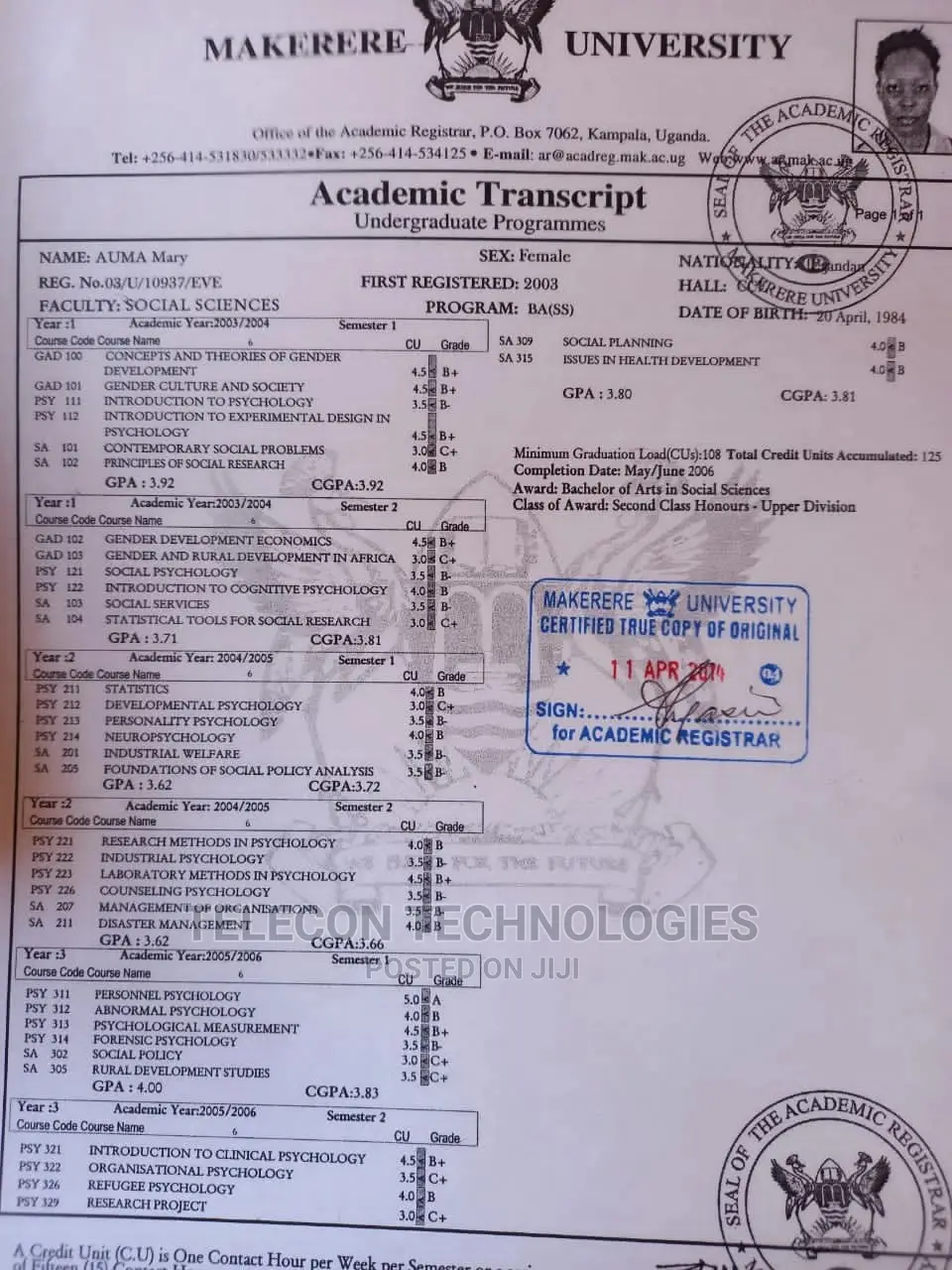 Degree Transcripts, Diploma, Certificates Available, in Central ...