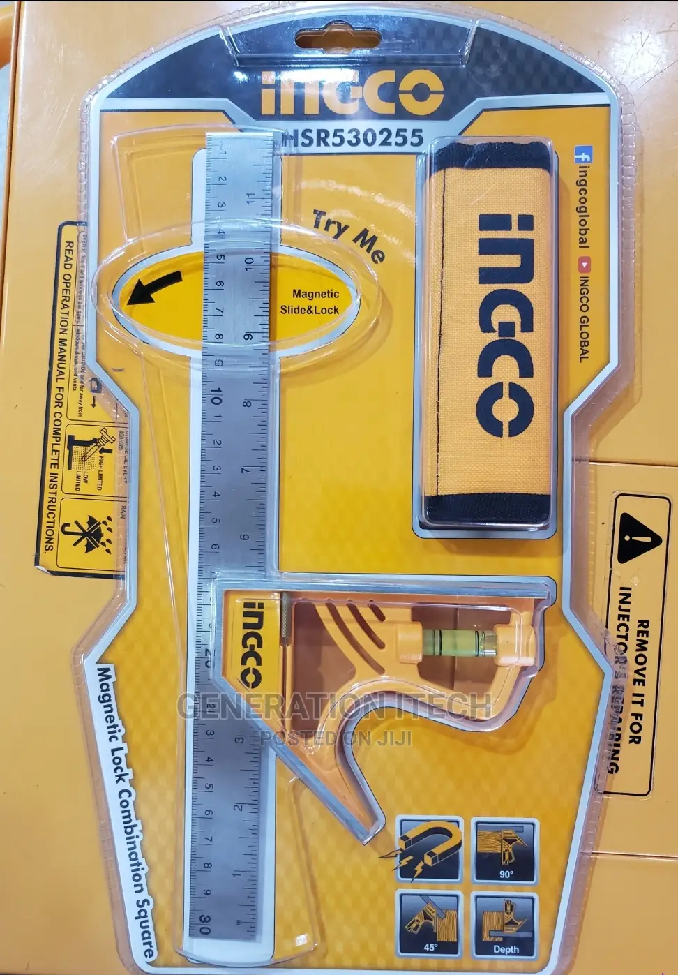 Ingco Magnetic Lock Combination Square - HSR530255 in Central Division ...