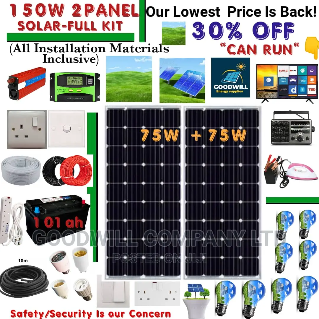 150w Solar System Full Kit / 150w German Solar Kit in Central Division ...