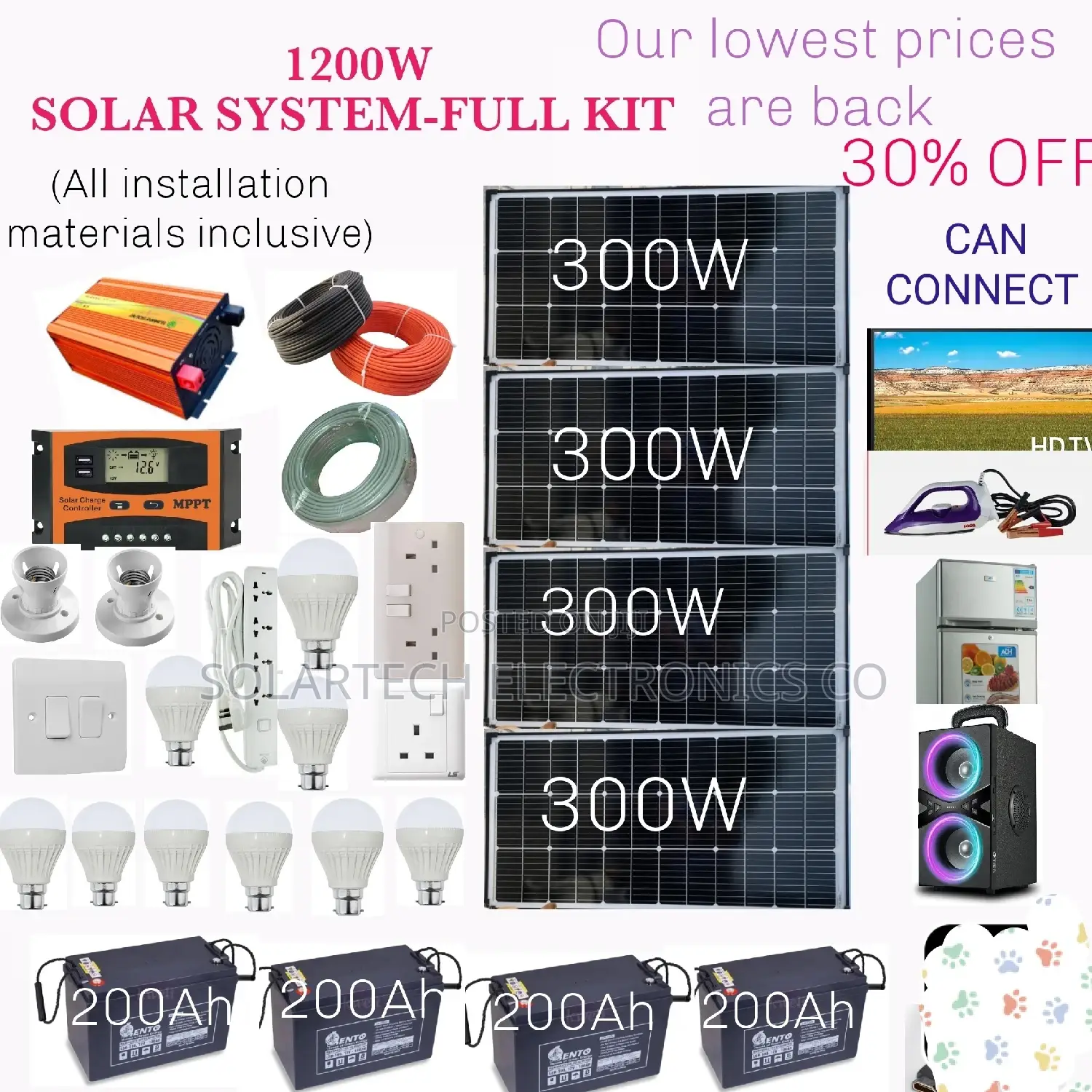 1200W Solar Energy System Full Kit in Central Division - Electrical ...