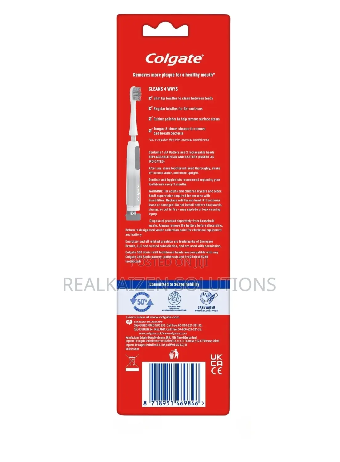 COLGATE Battery 360 Sonic Charcoal Bristles Soft Toothbrush in Central ...