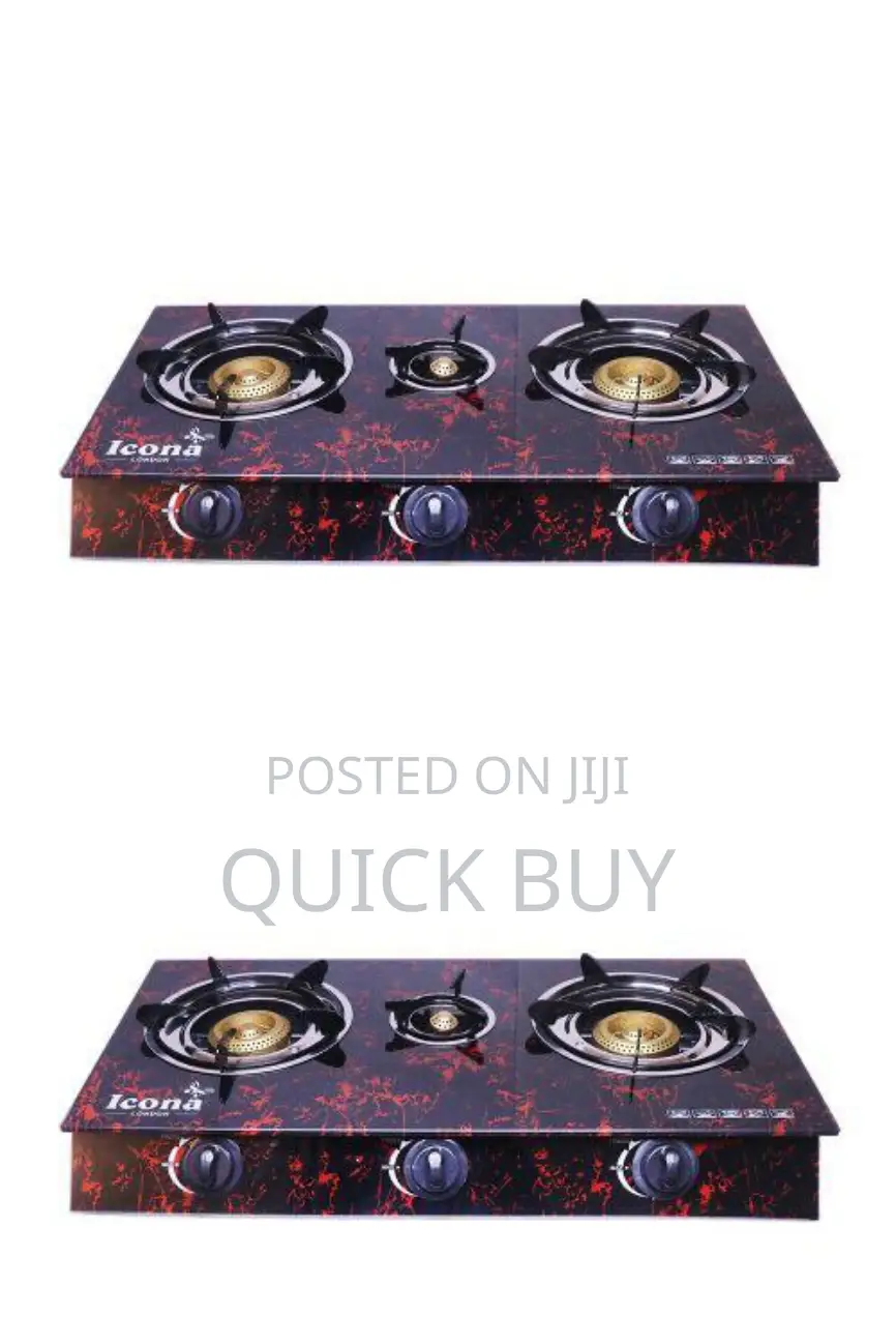Icona 3 Burner Glass Gas Stove in Central Division - Kitchen Appliances ...