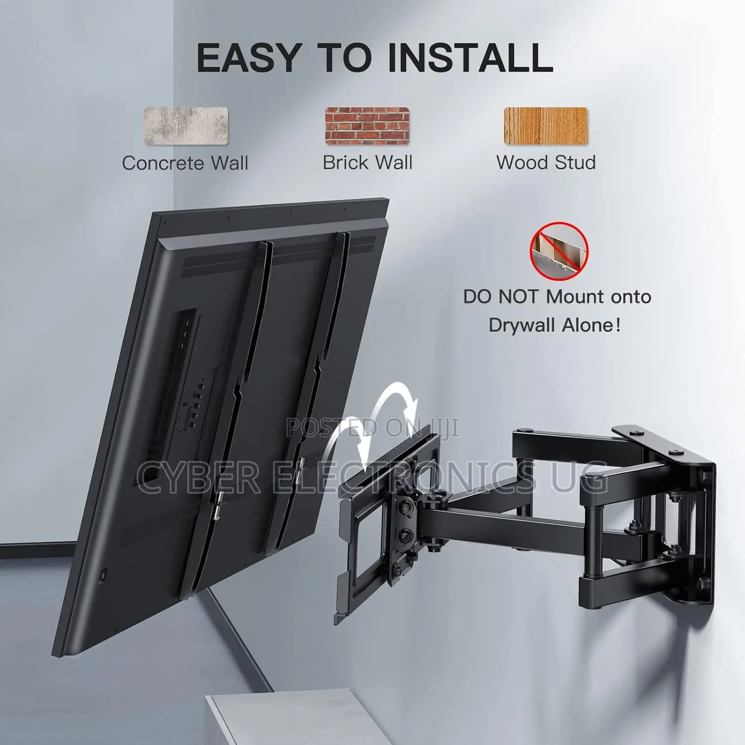 Tv Wall Bracket Swivel Tilt Tv Wall Mount for Big TVS for sale - Cyber ...