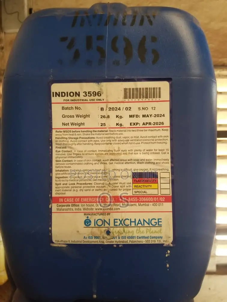 Antiscalant for Cooling Tower Indion 3596 (Ion Exchange) for sale - O S ...