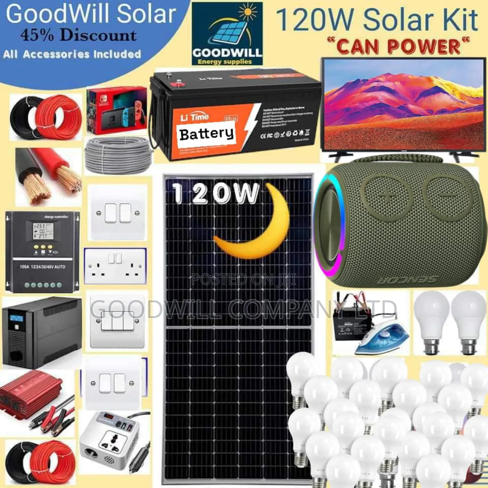 120w Solar System Full Kit Charging Even in Rainy Weather in Central Division - Electrical ...