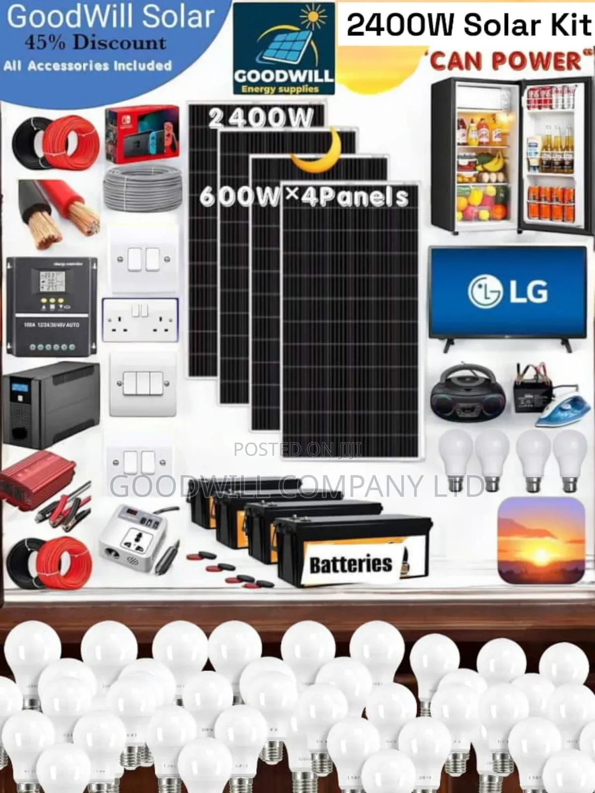 2400w Solar System Full Kit Charging Even in Rainy Weather in Central ...