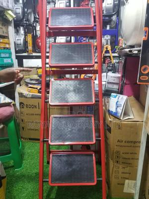 Foldable Ladders /5 Steps Metallic Ladder /Red Color in Central ...