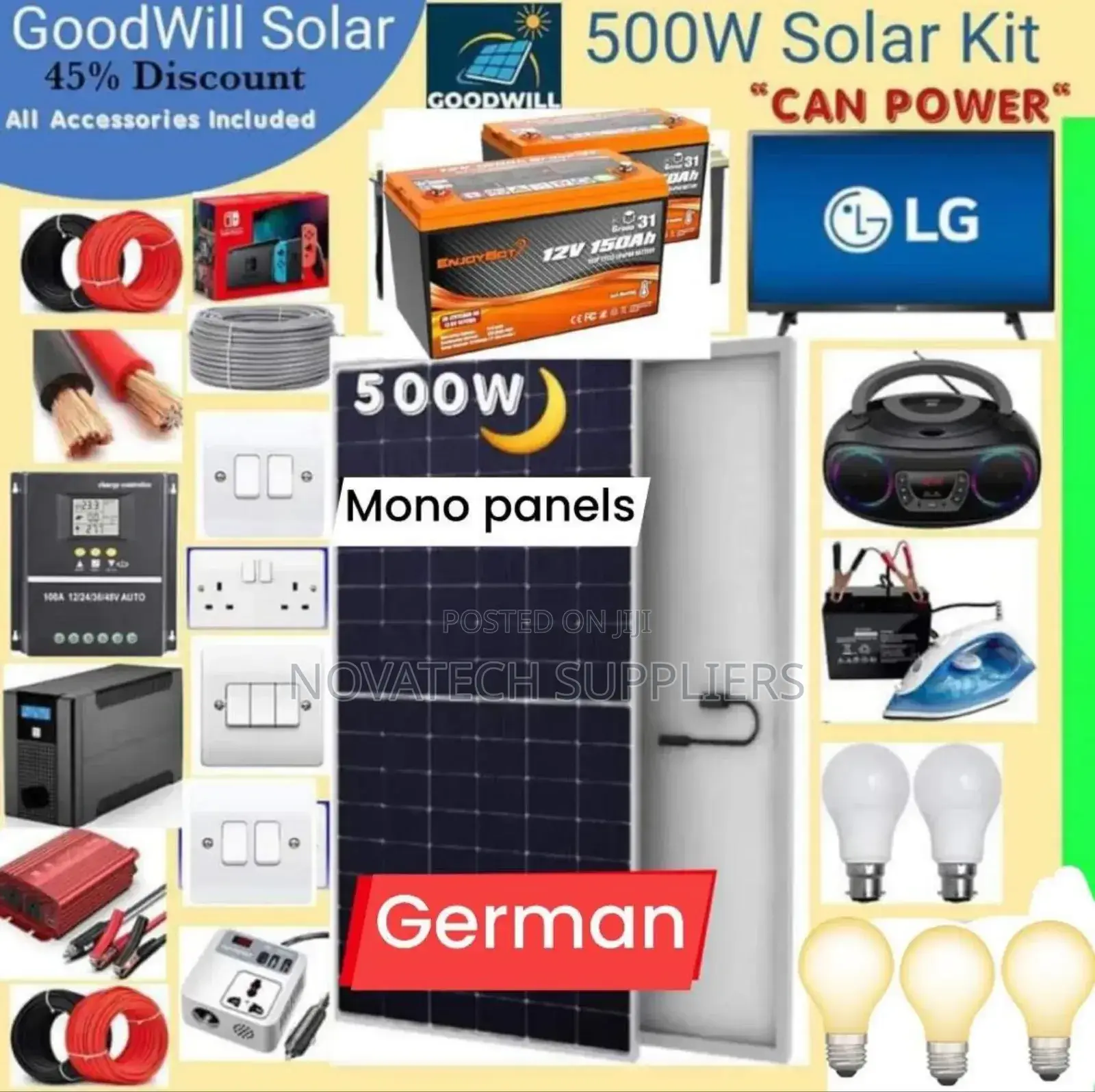 500W Solar System Full Kit/ Germany Solar in Central Division ...