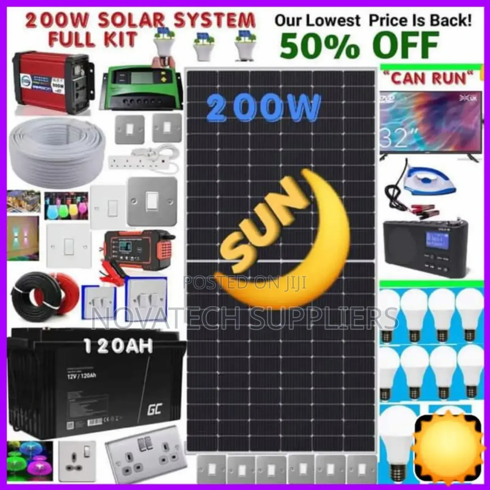 200W Solar Energy System Full Kit/ Gaza Solar in Central Division ...