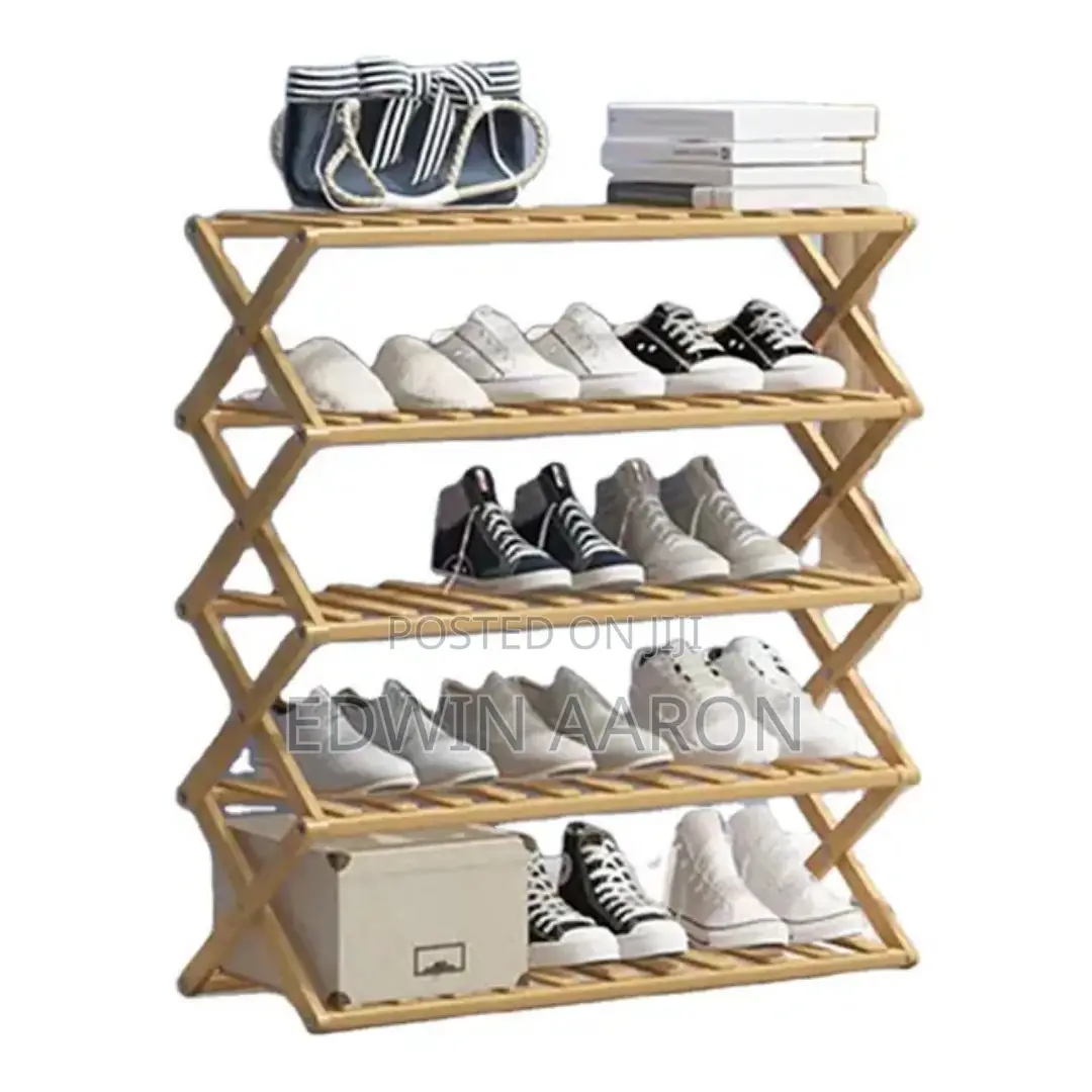 5 Tier Bamboo Foldable Shoe Rack for sale - Edwin Aaron Price: USh ...