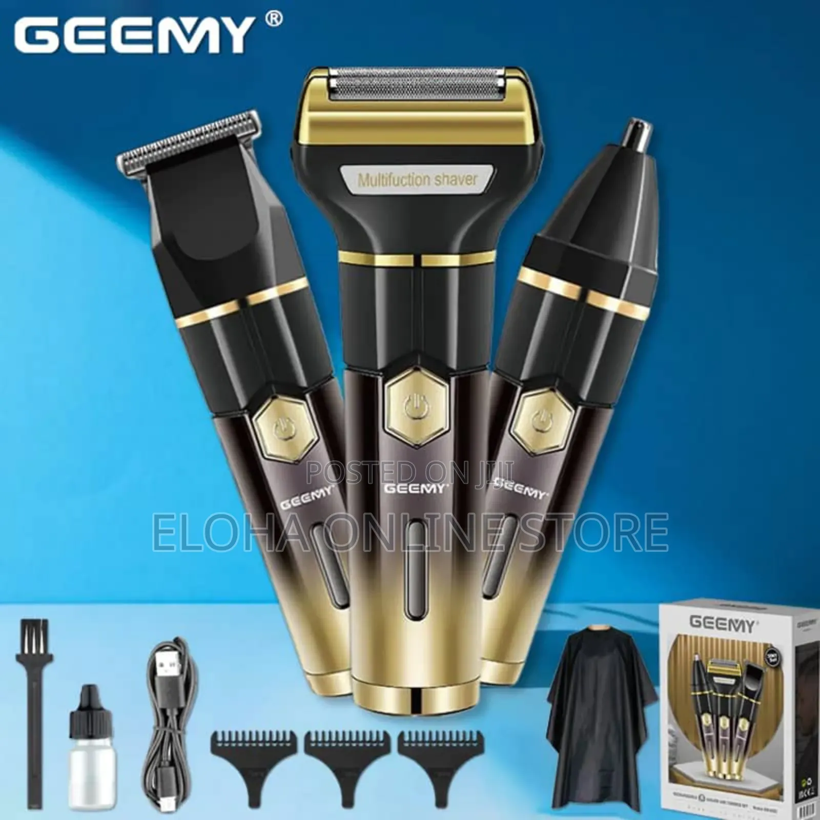Geemy 3-in-1 Rechargeable Shaver Trimmer Set Model Gm-8065 for sale ...