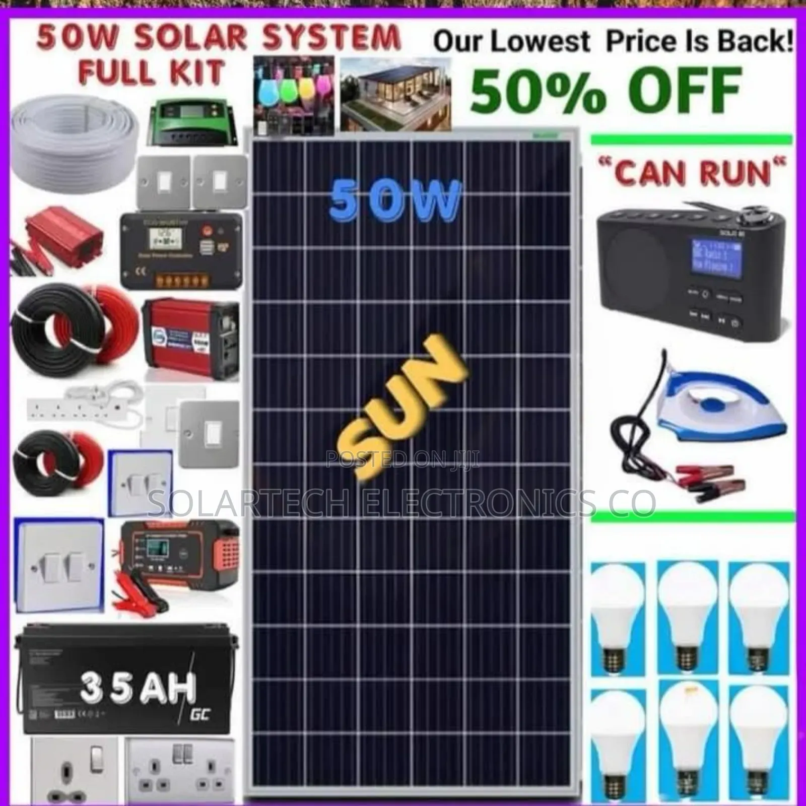 50w Complete Off-Grid Solar System Full Kit Nova in Central Division ...
