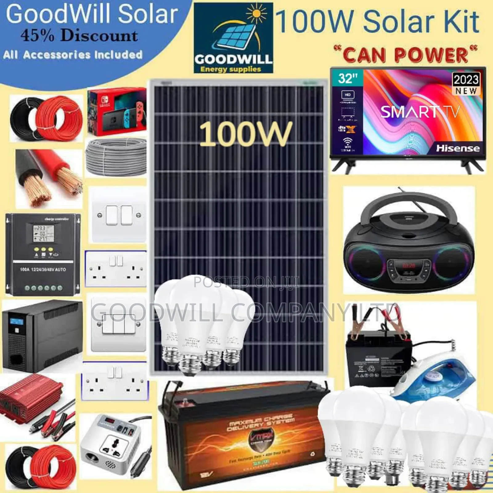 100w Solar Energy System Full Kit Green Power in Central Division ...