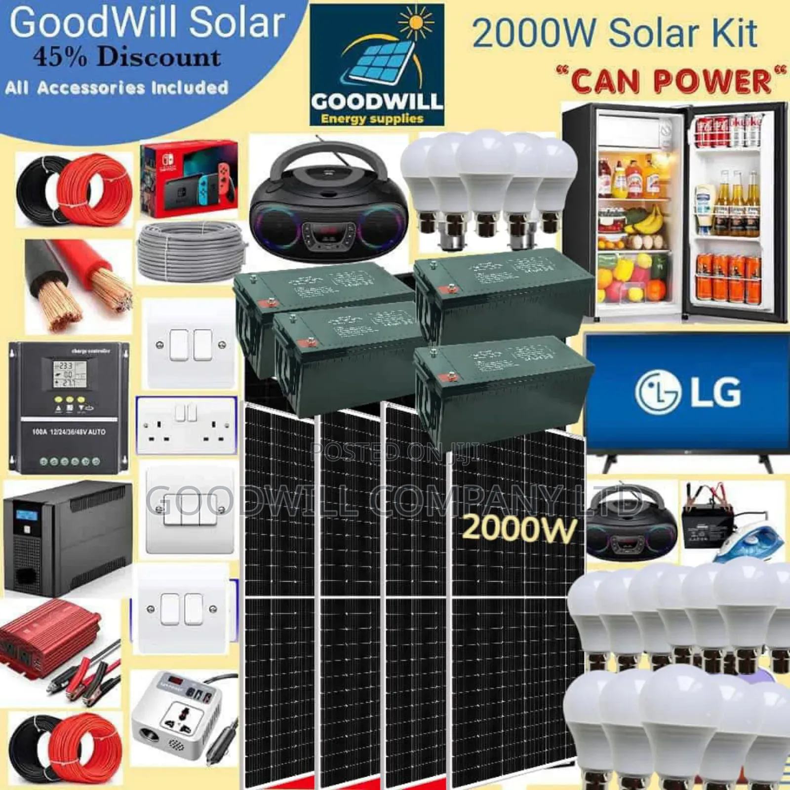 2000w Solar Energy System Full Kit Green Power in Central Division ...