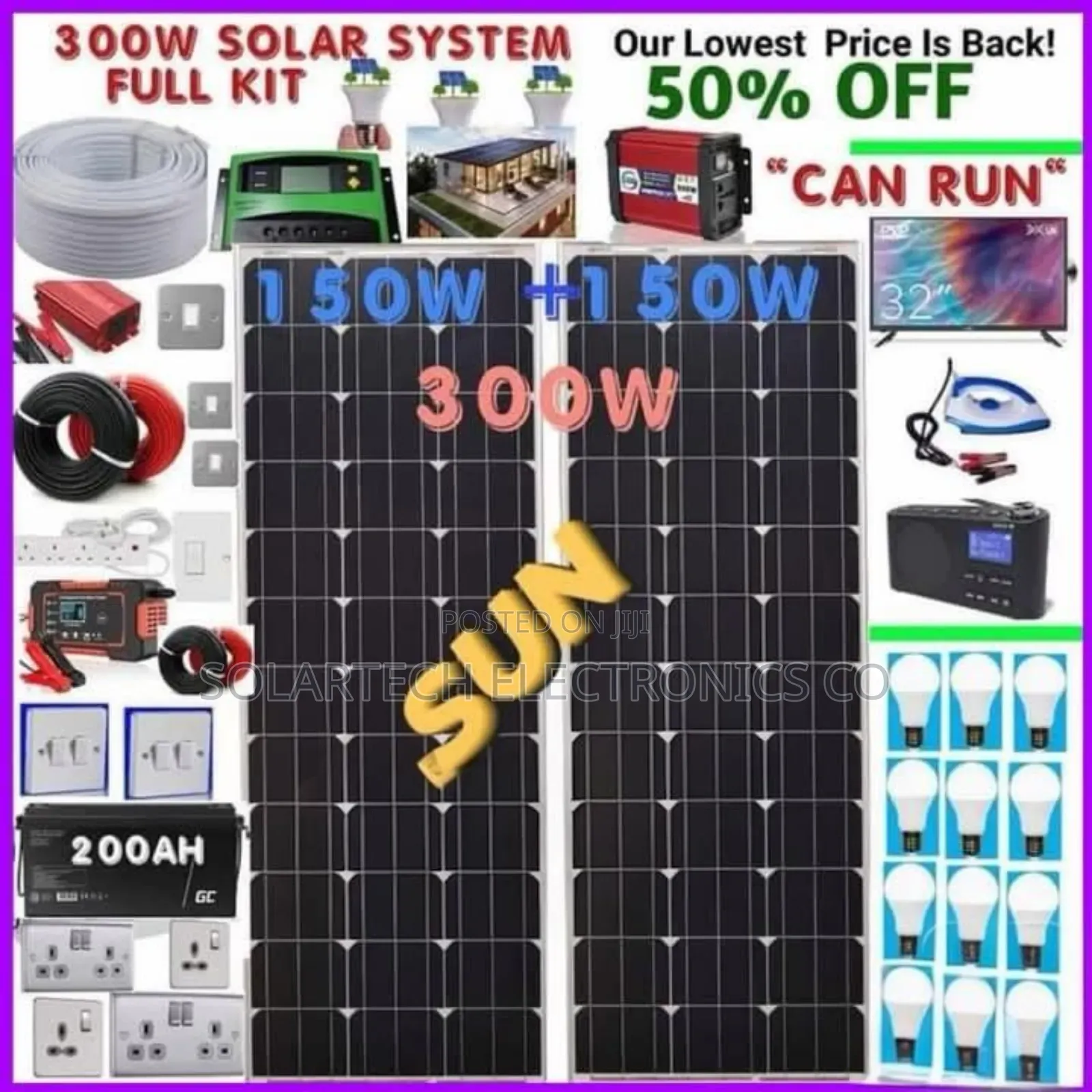 300w Sunshine Solar System Power Full Kit Tech in Central Division ...