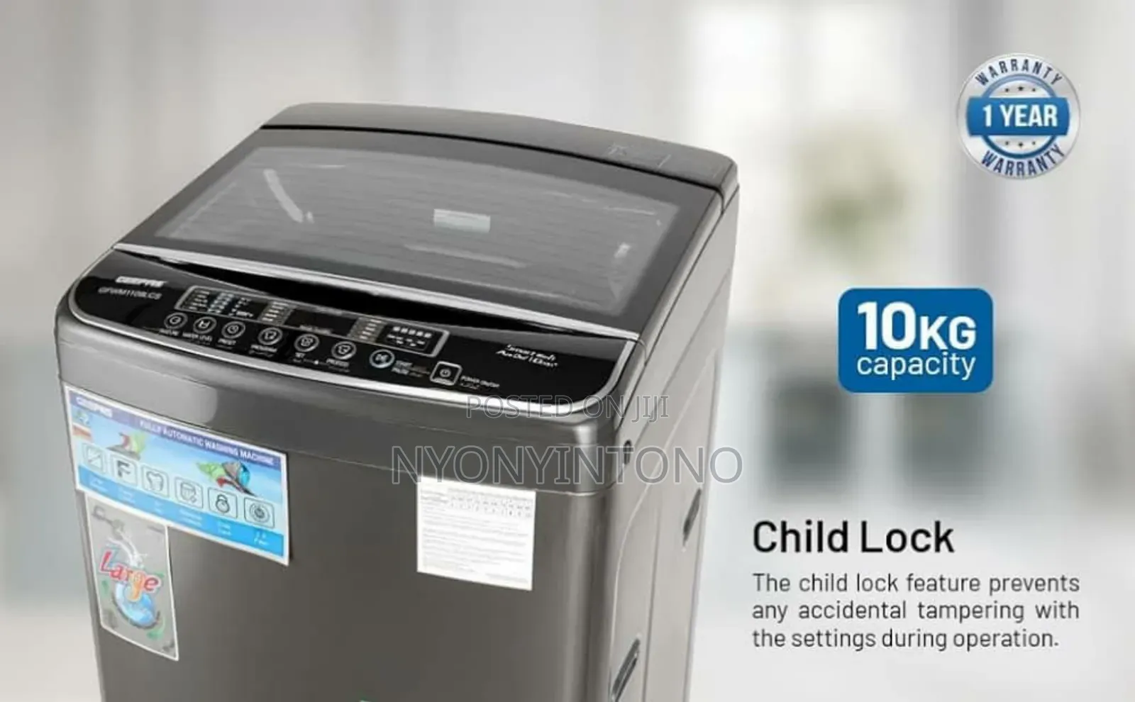 Geepas Highquality 10kg Automatic Toploader Washing Machine in Central ...
