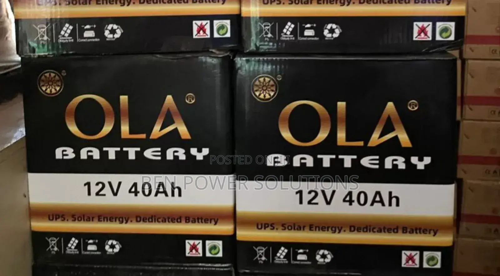 40ah Ola Battery for sale - Ben Power Solutions Price: USh 185,000 on ...