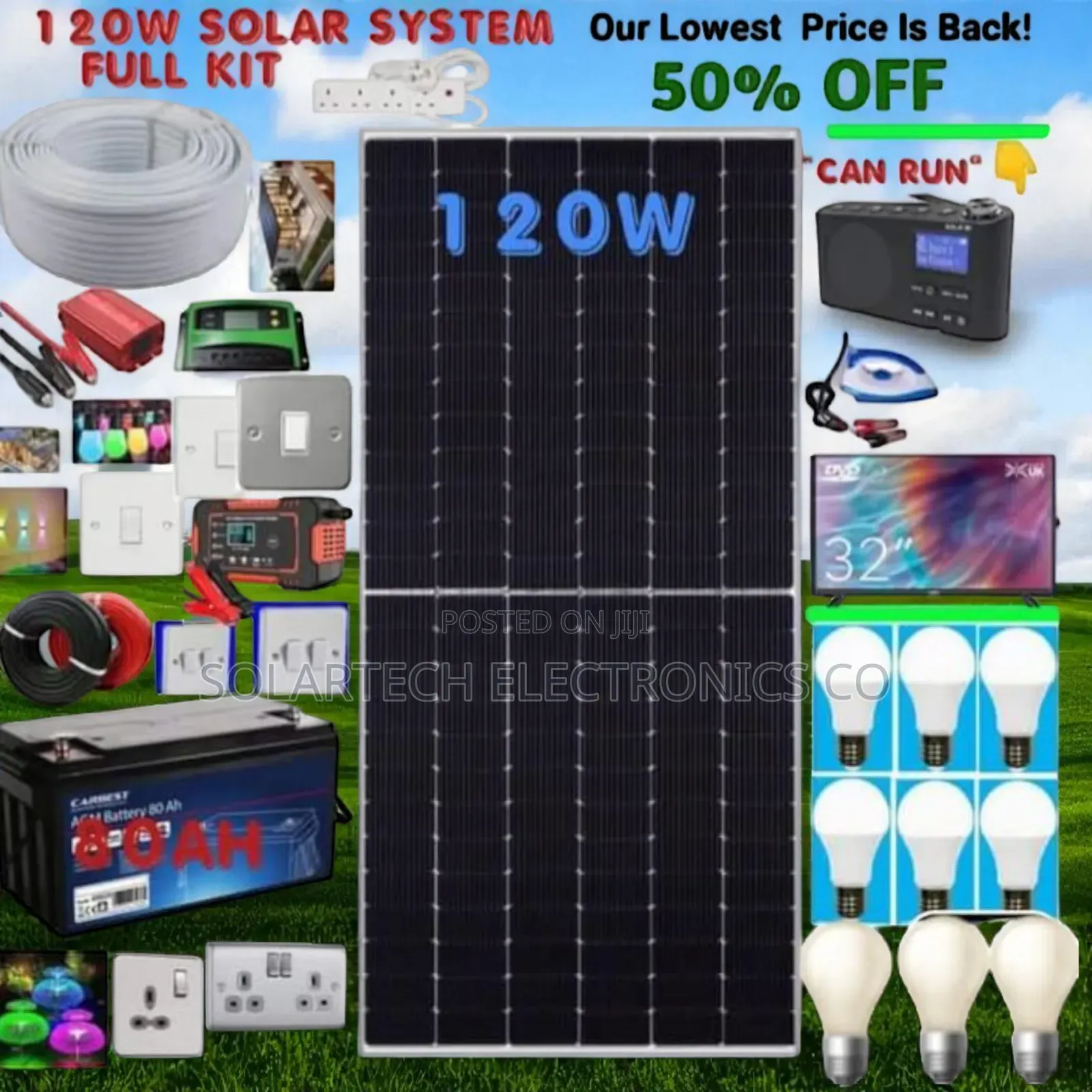 120w Solar System Full Kit/ Go Green With This Home Solar in Central ...