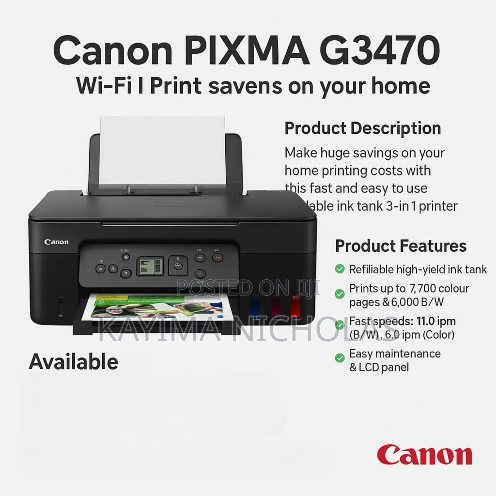 Canon Pixma G3470 in Central Division - Printers & Scanners, Kayima ...