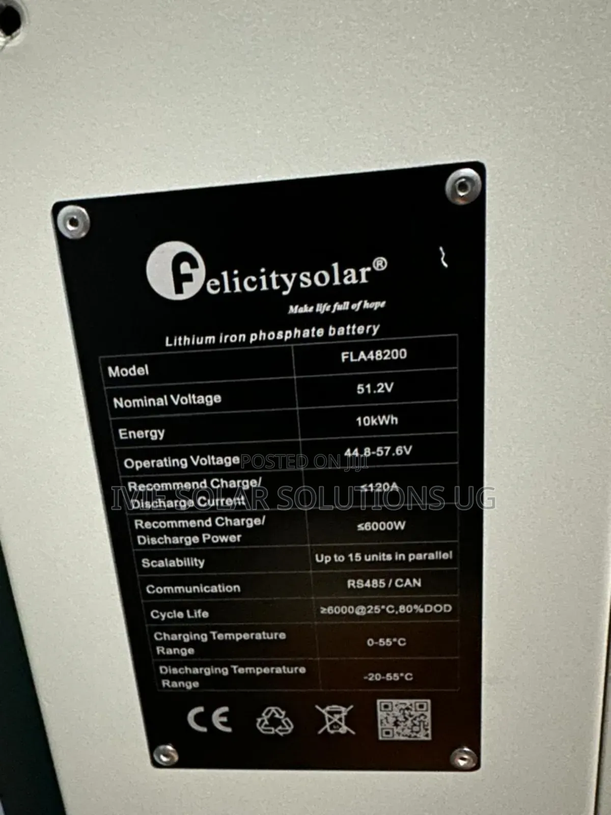 Felicity Lithium Battery 200ah 10kwh 48v in Central Division - Solar Energy, Ivan Mutebi | Jiji.ug