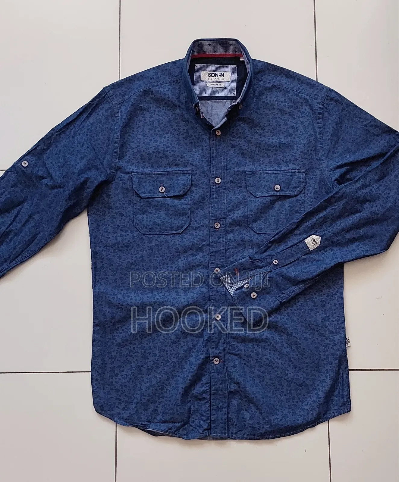 Denim Double Pocket Chic Shirts With Patterns in Central Division ...