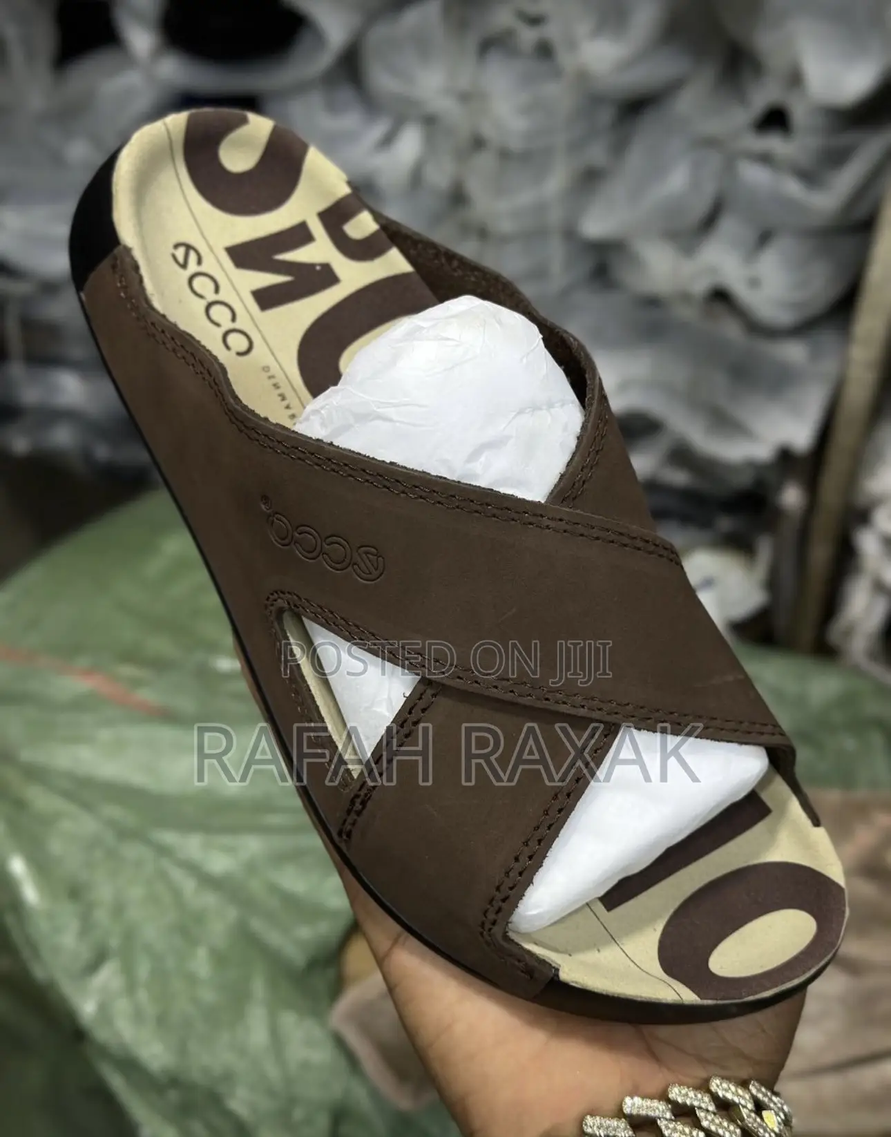 Original Men’S Brown Ecco Cross Leather Sandals in Central Division ...