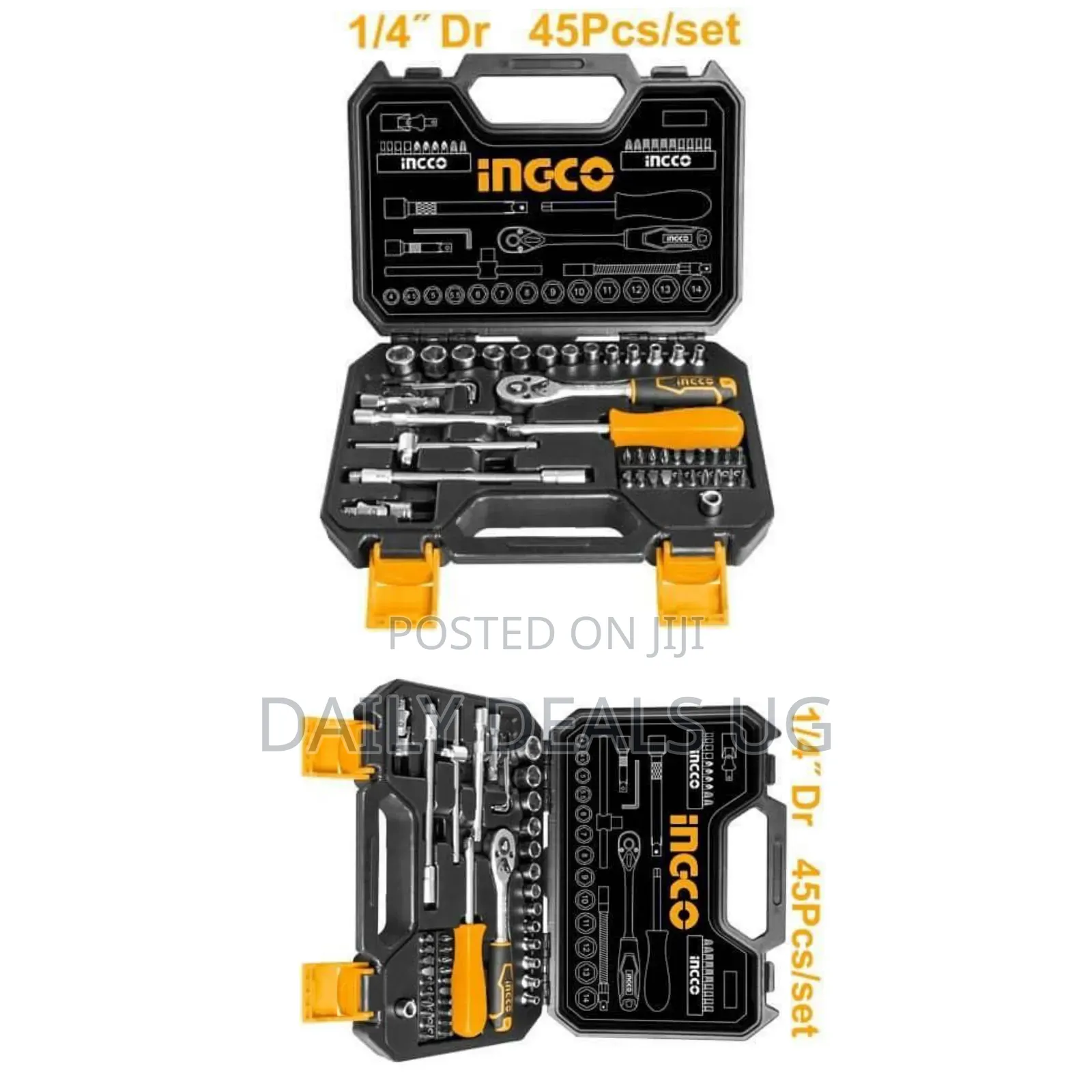 Ingco 45pcs 1/4" Socket Set -Black/Orange in Central Division - Hand ...