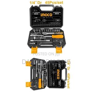 Ingco 45pcs 1/4" Socket Set -Black/Orange in Central Division - Hand ...
