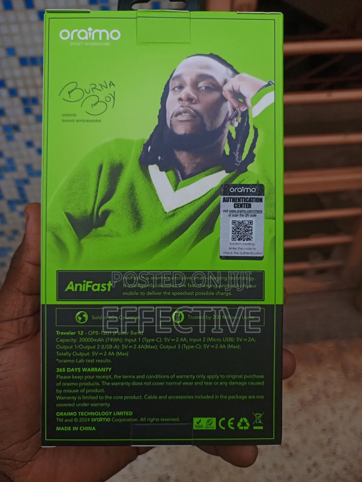 Oraimo Traveler 12 20000mah Power Bank Model Opb-1201 in Central ...