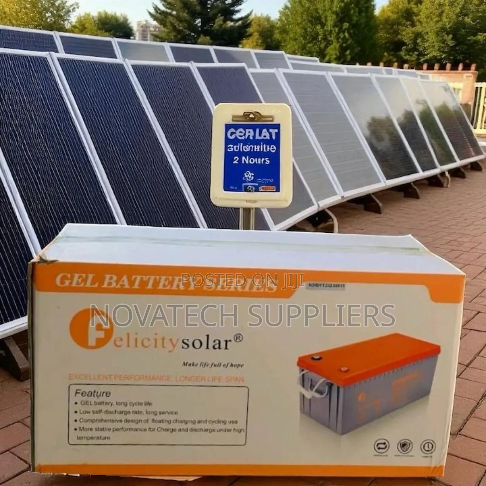 Felicity 200ah 12v Deep Cycle Gel Solar Battery, Long Runtime for sale ...