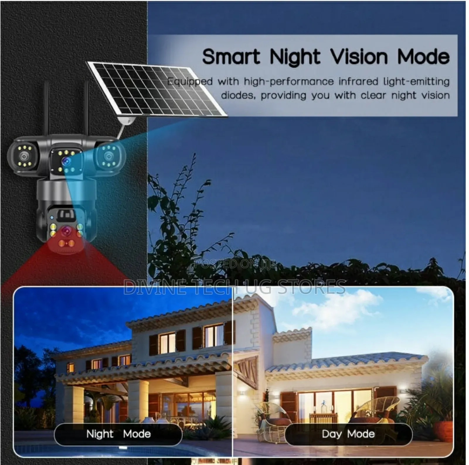 8k 3lens Solar Smart Net 10x-zoom Surveil Camera in Central Division ...