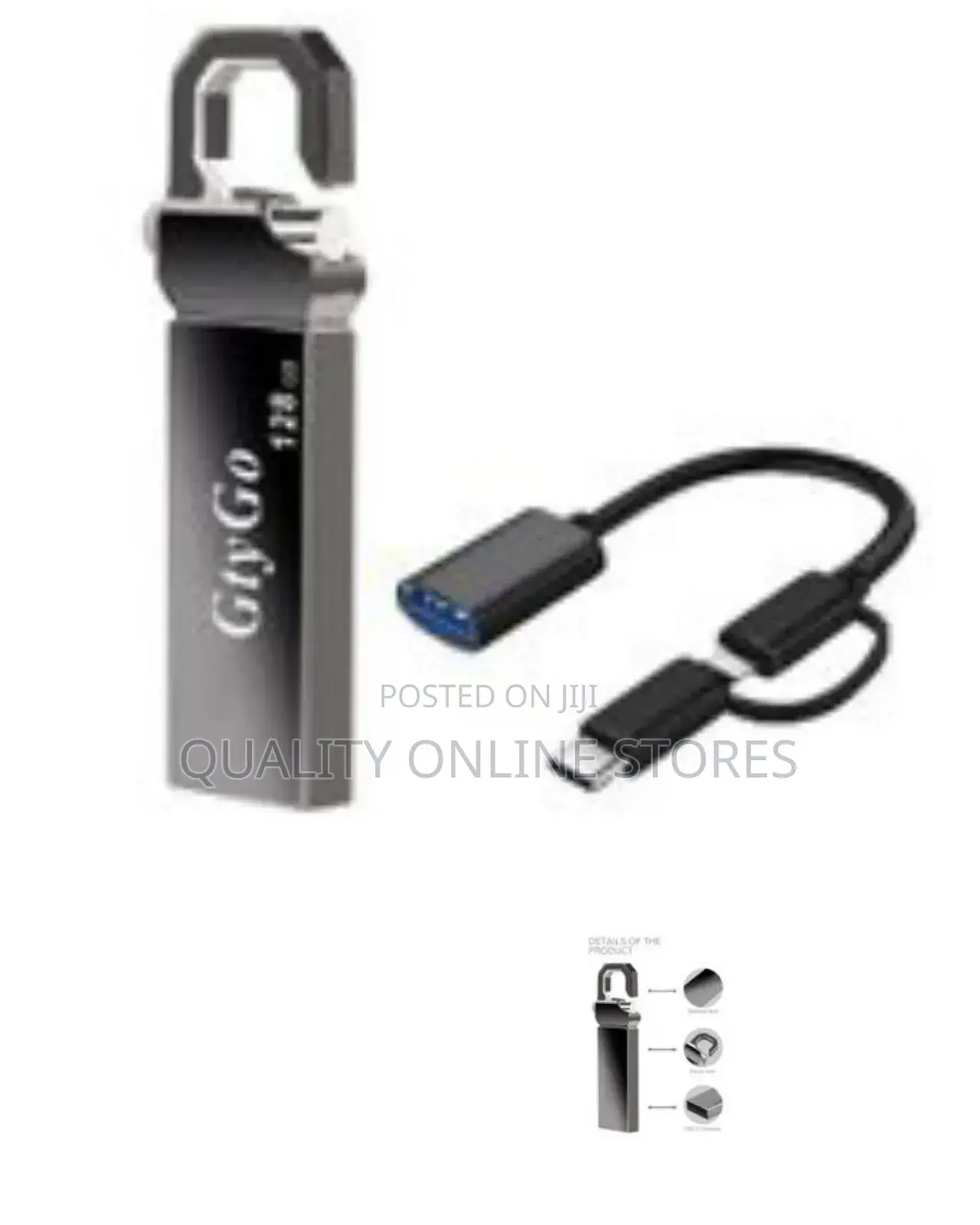 Gtygo 128 Gb Otg Usb Flash Drive Usb3.0 Adapter Type C 3 Units in 1 in ...