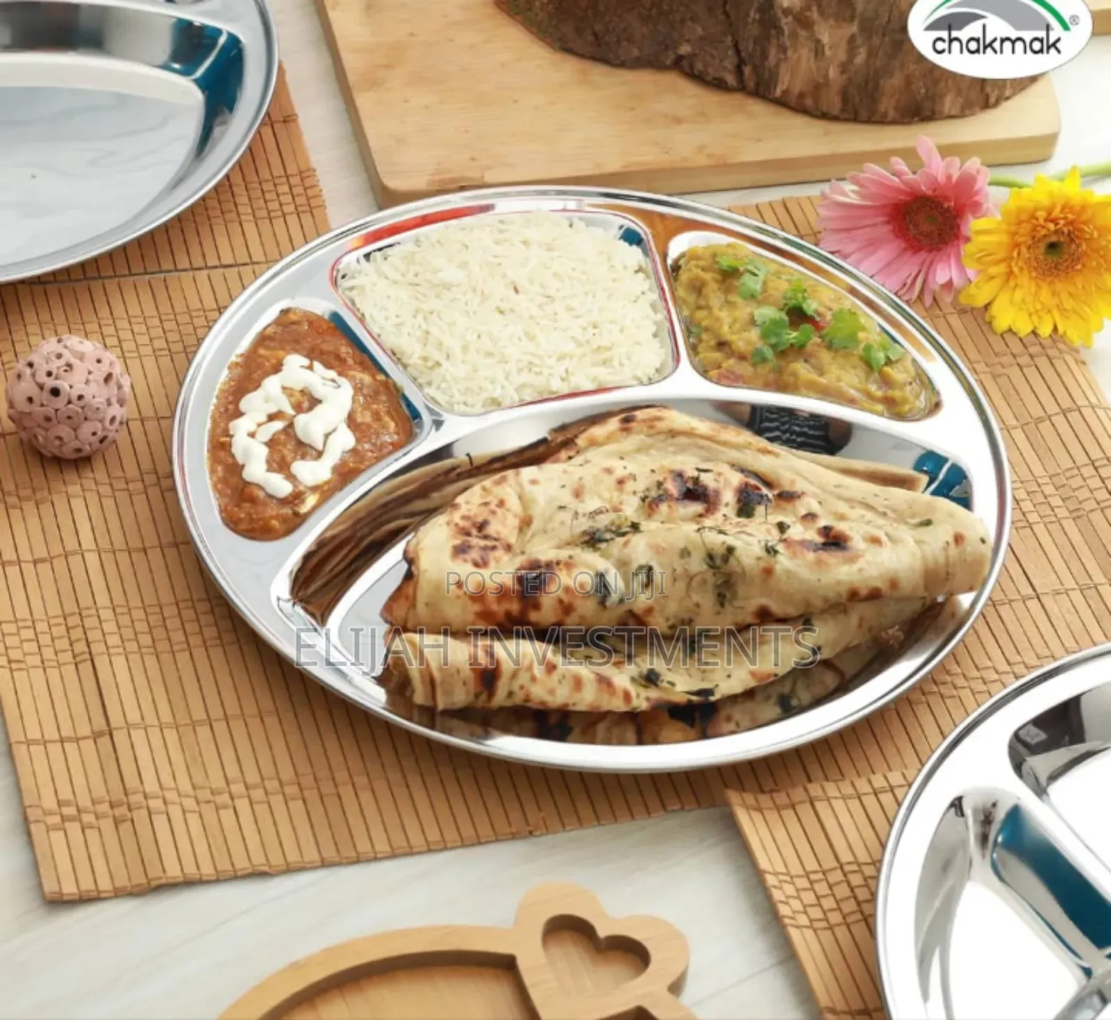 Stainless Steel Divided Plates Round Thali Plate in Central Division ...