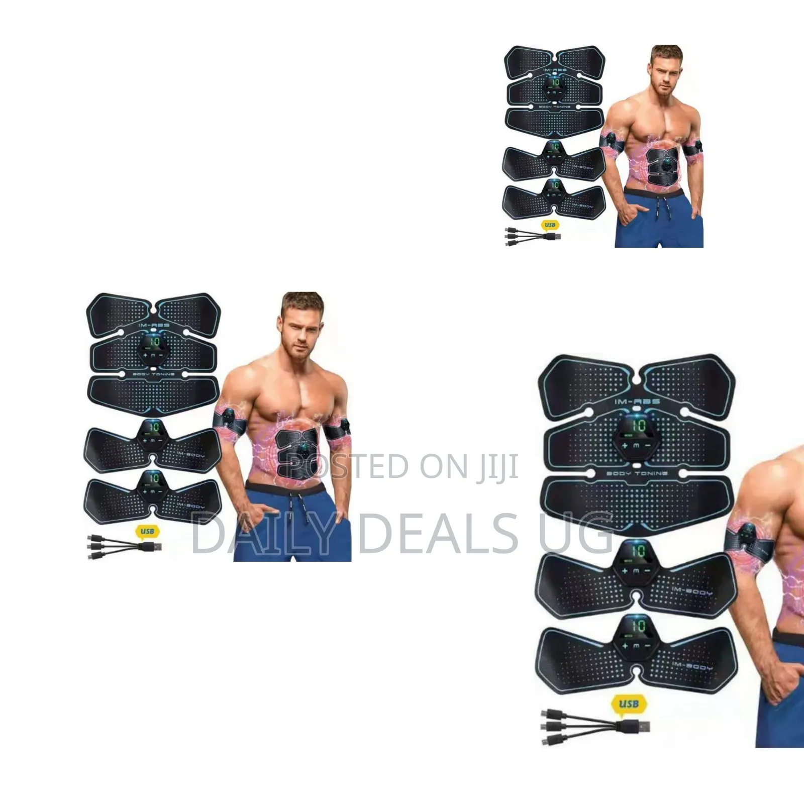 Electric Abs Machine Muscle Toner Abdominal Workouts Toning Belt-Black ...