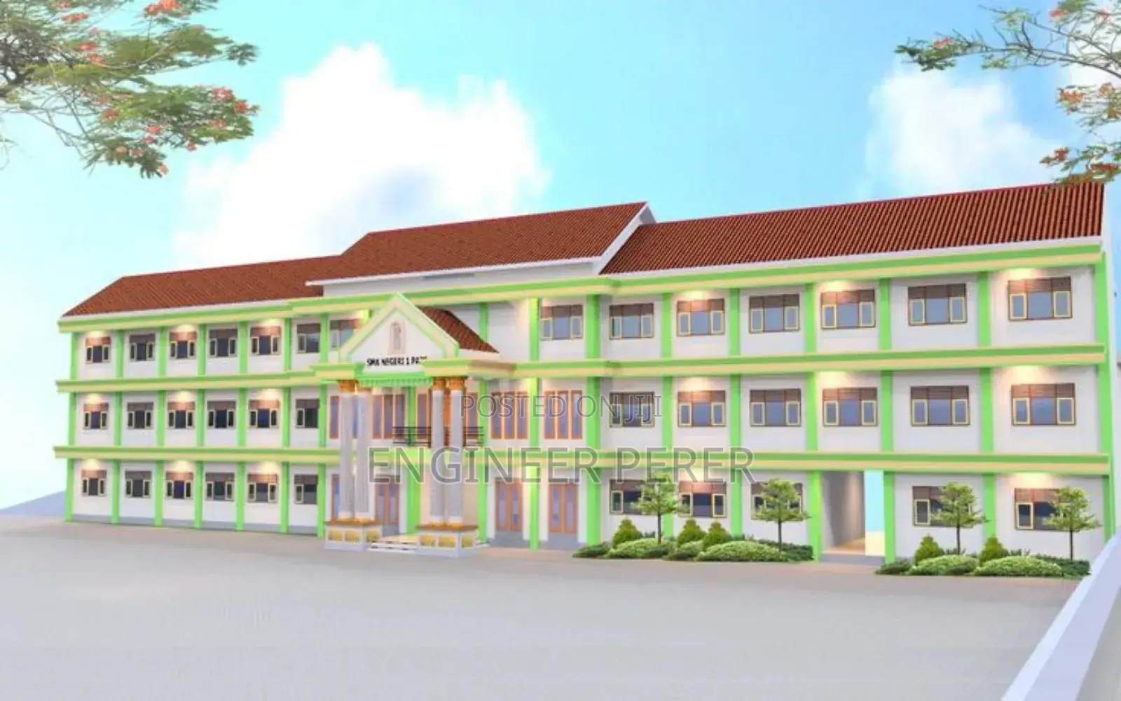 Architectural Plan Secondary School Block Plan. in Central Division ...