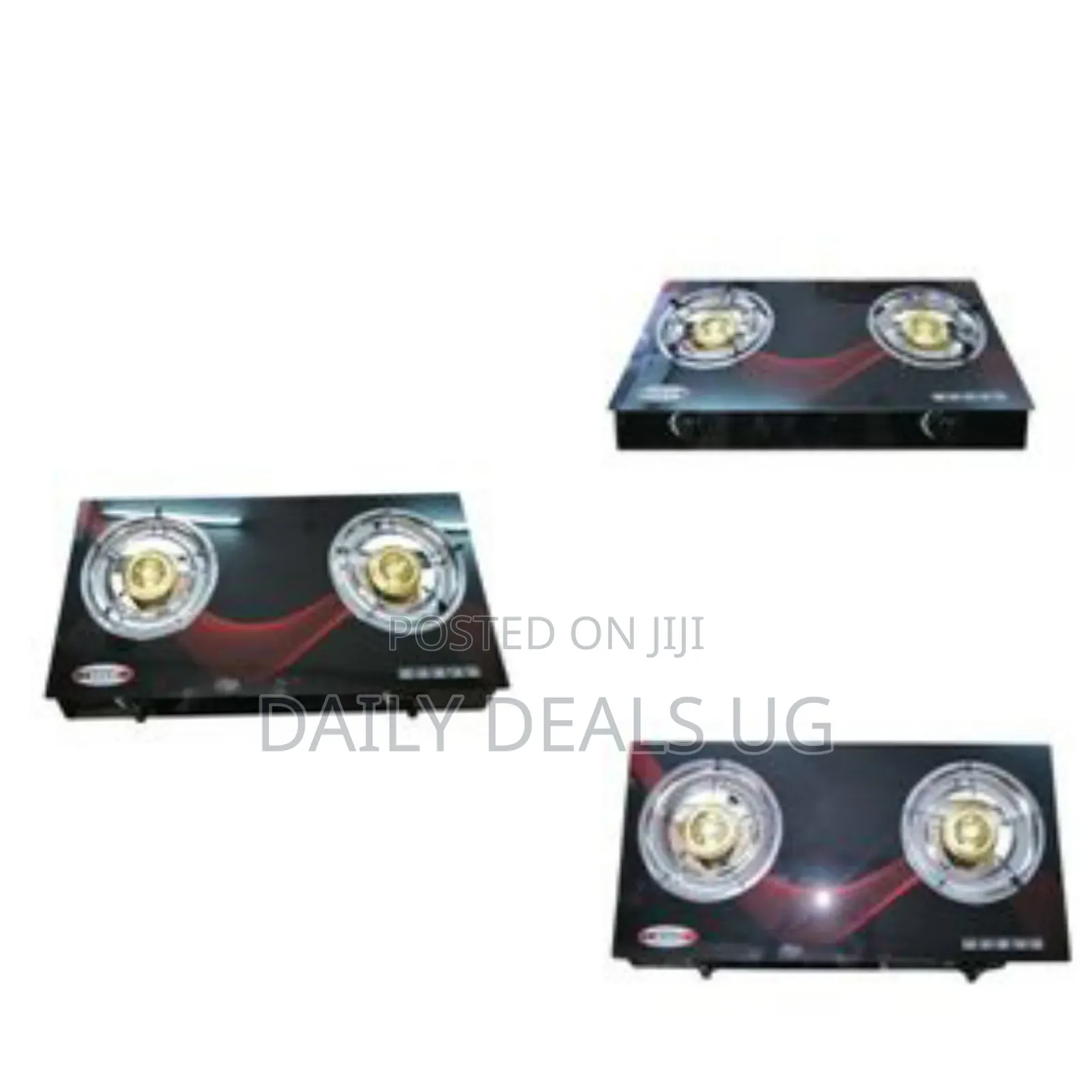 2 Burner Tempered Glass Work Desk Top Gas Stove Cooker Hot Plate-Black ...