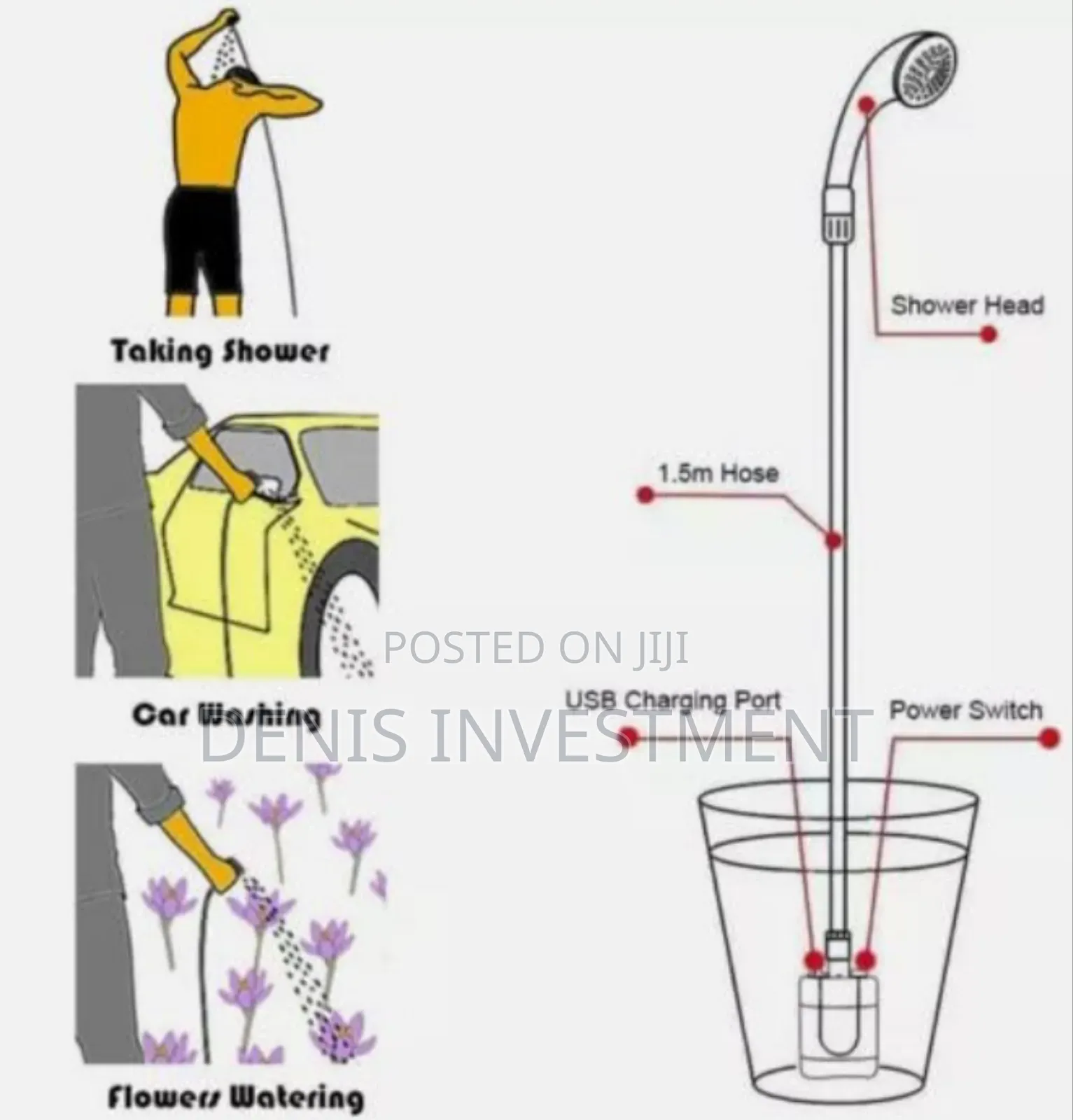 Portable Rechargeable Travel Shower Machine in Rubaga - Home Appliances ...