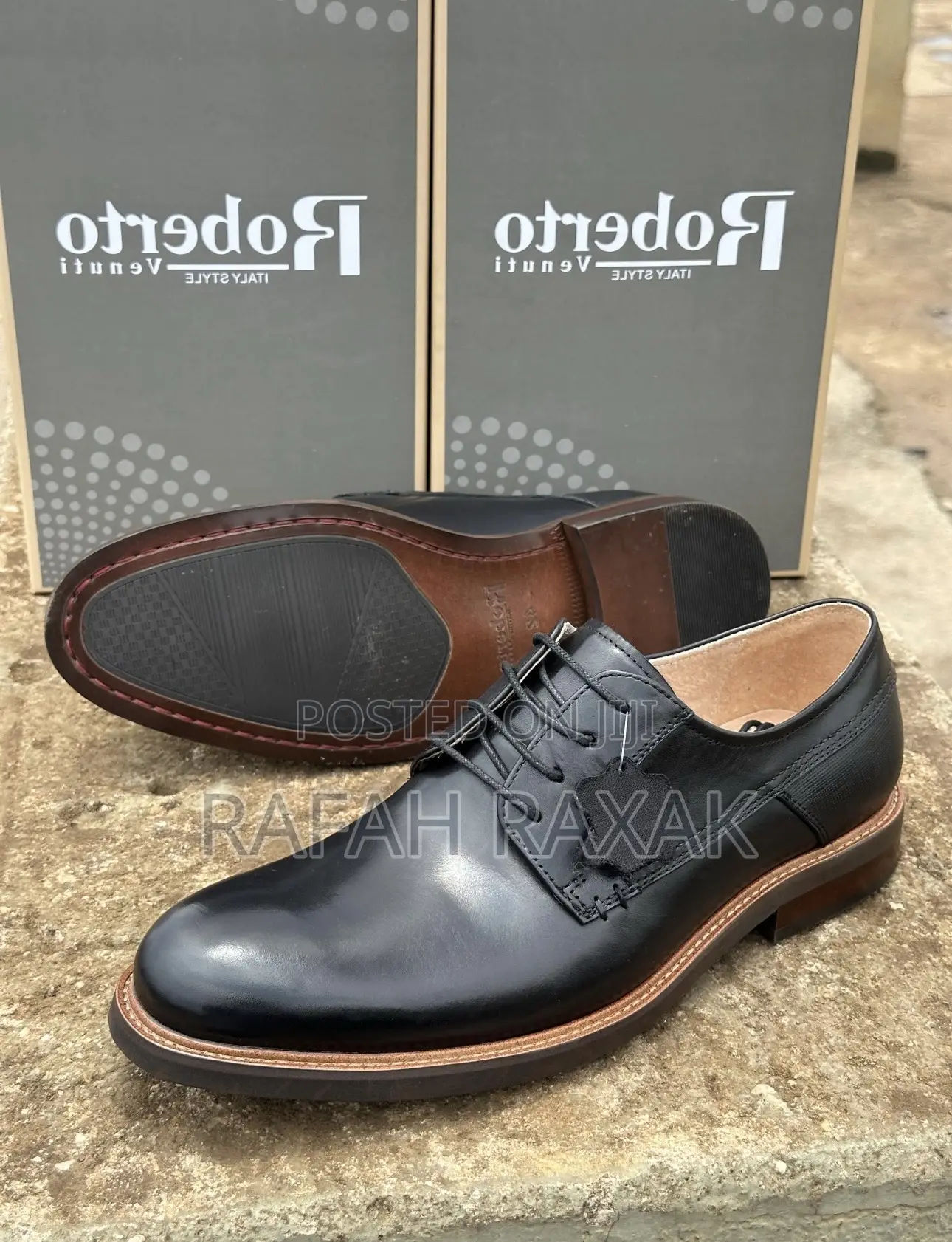 Original Men’S Roberto Venuti Plain Toe Derby Oxford Shoes in Central ...