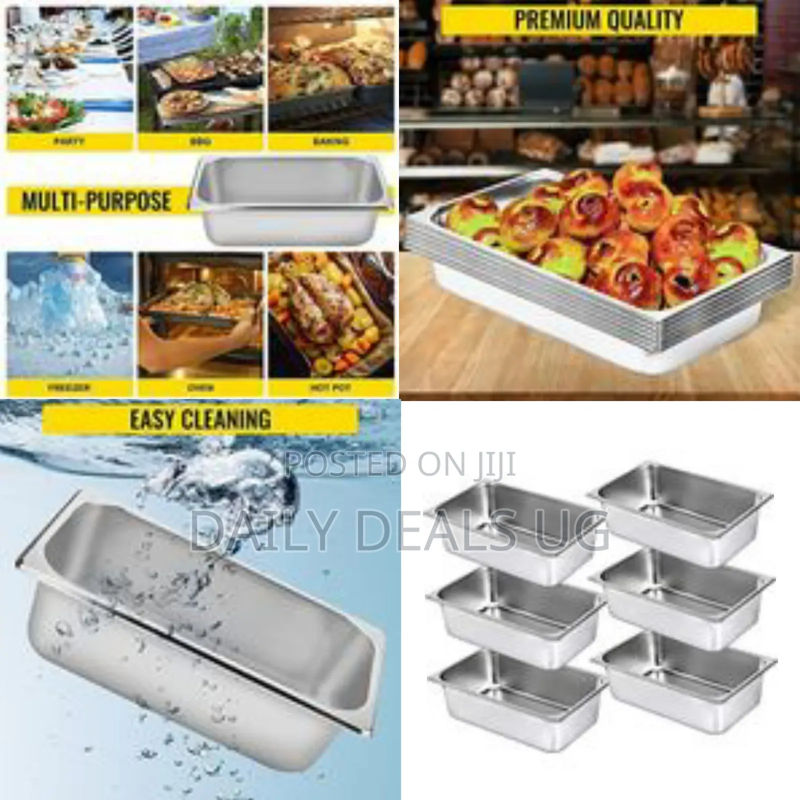 6 Pack Stainless Steel Chafing Water Steam Table Buffet Food Pans in ...