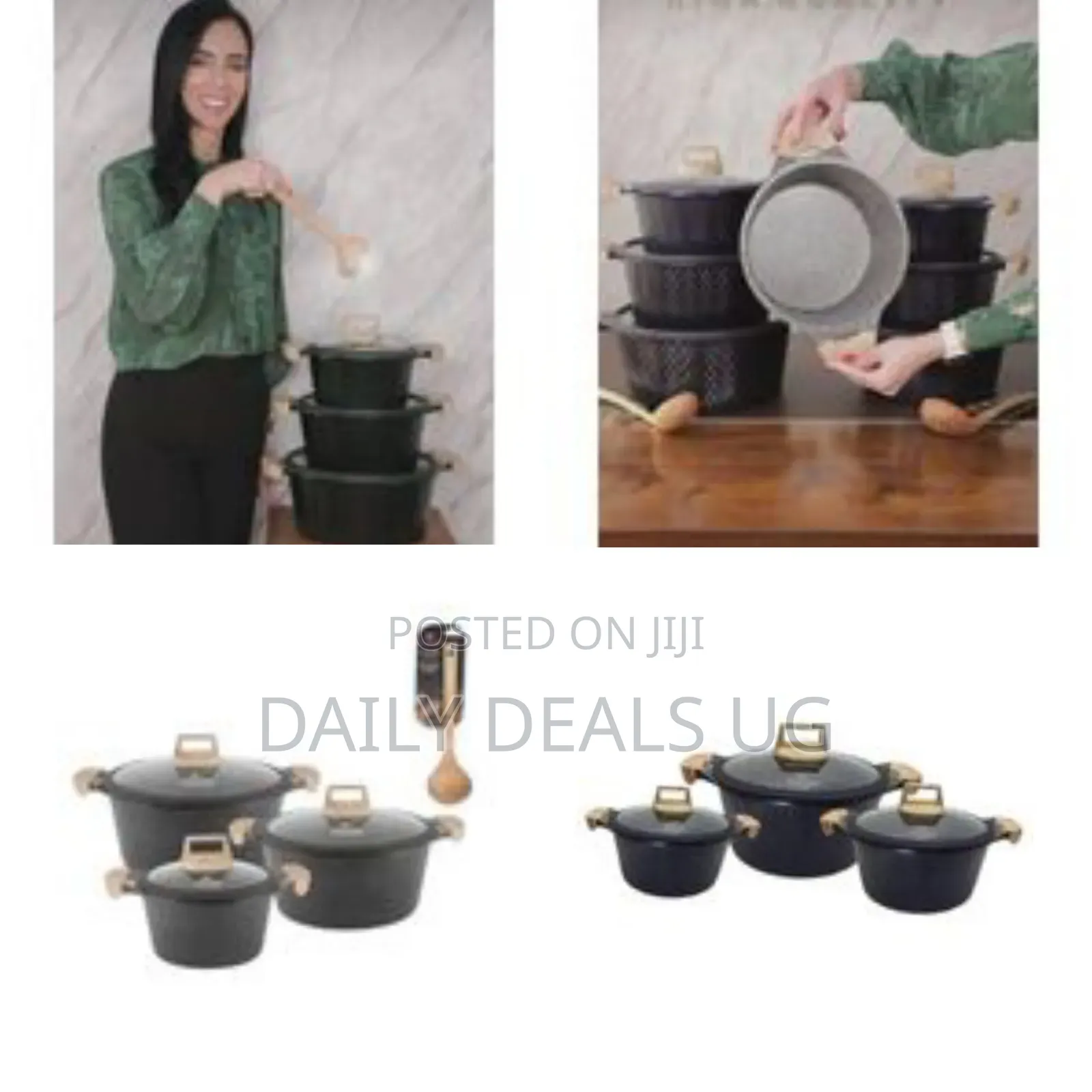 Life Smile 7 Pieces of Non Stick Kitchen Ceramic Diamond Granite in ...