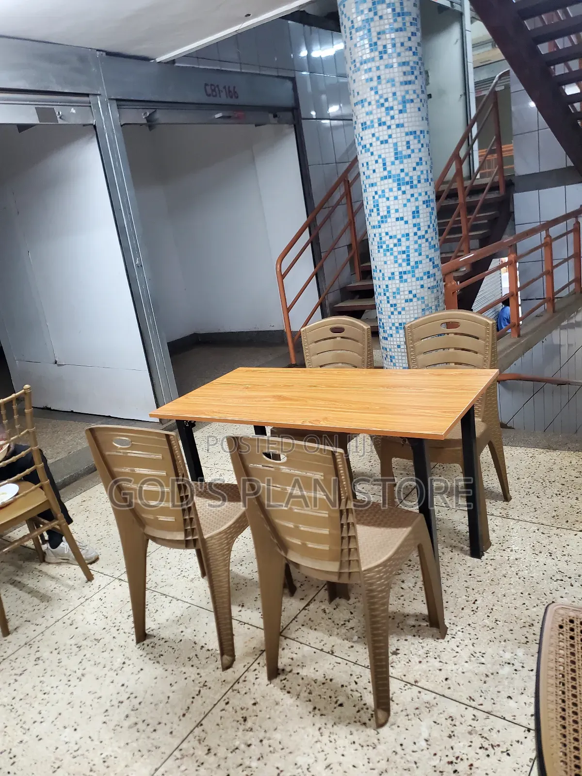 Golden Plastic Chairs and Table Set for Unique Dining in Central ...