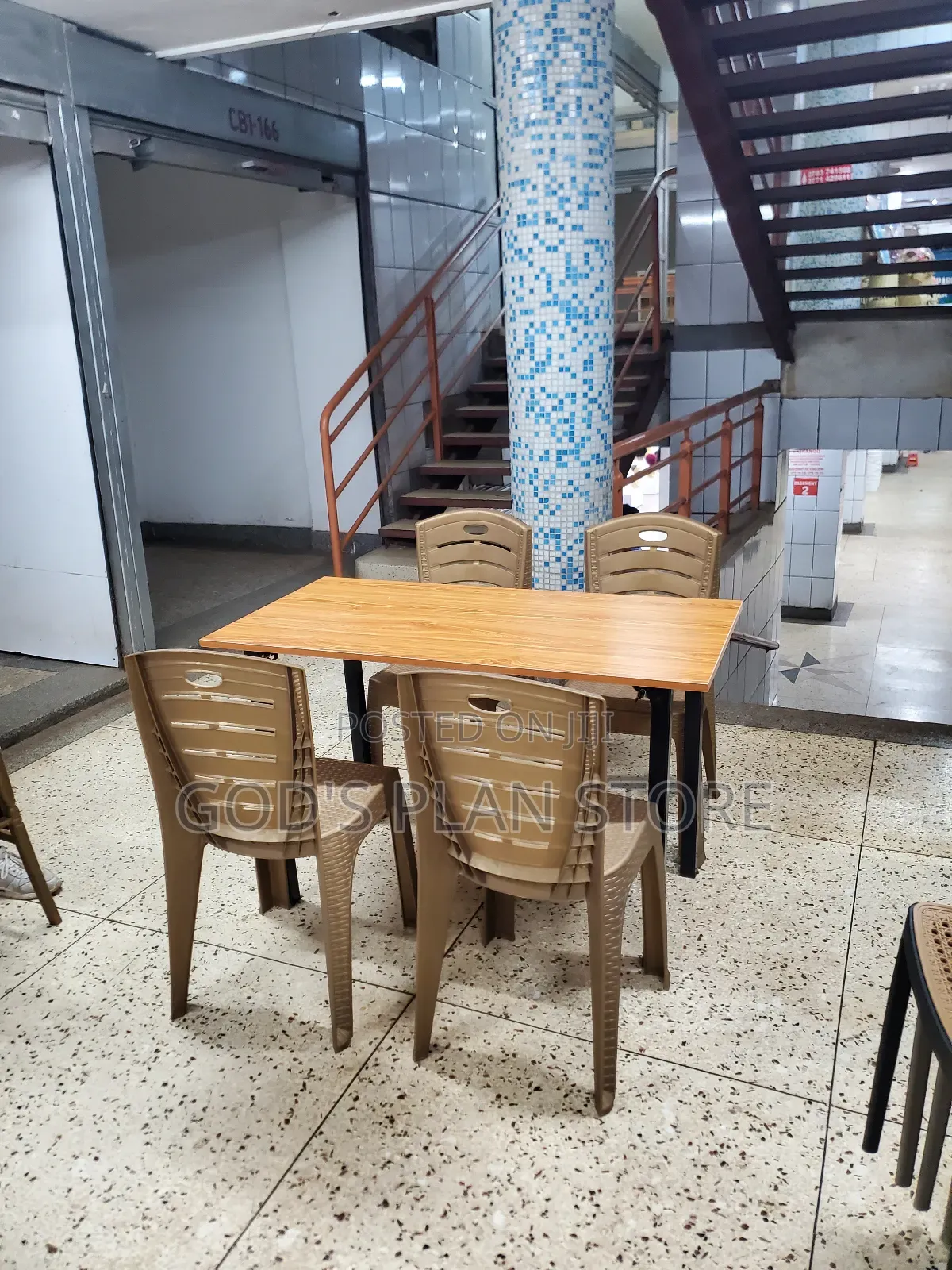 Golden Plastic Chairs and Table Set for Unique Dining in Central ...
