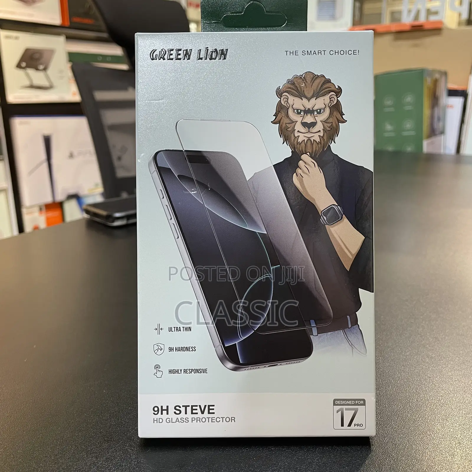 Green Lion 9h Steve Glass Screen Protector Clear for iPhone 17 Pro in ...