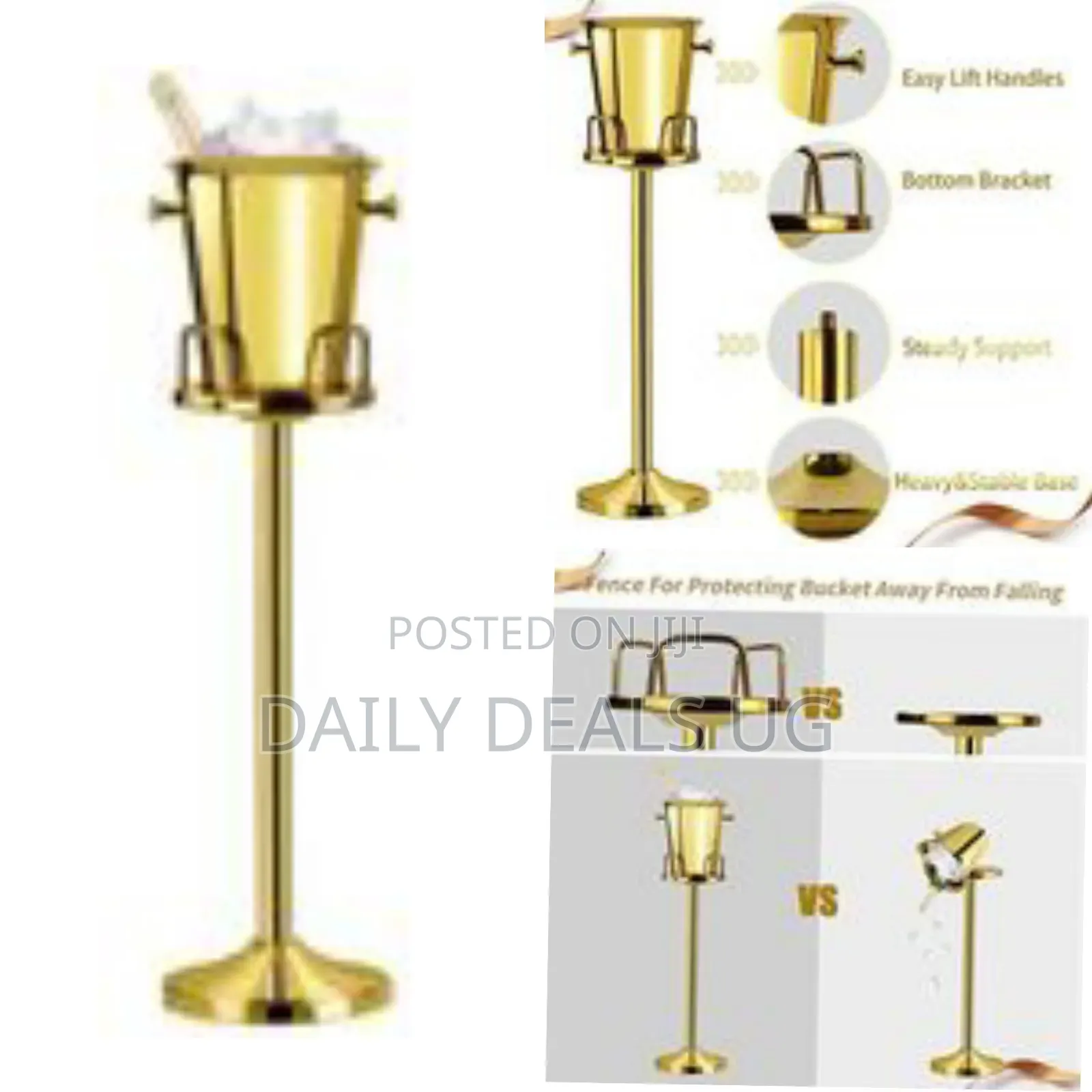 Wine Champagne Ice Bucket Stand Rack Without the Bucket-Gold in Central ...
