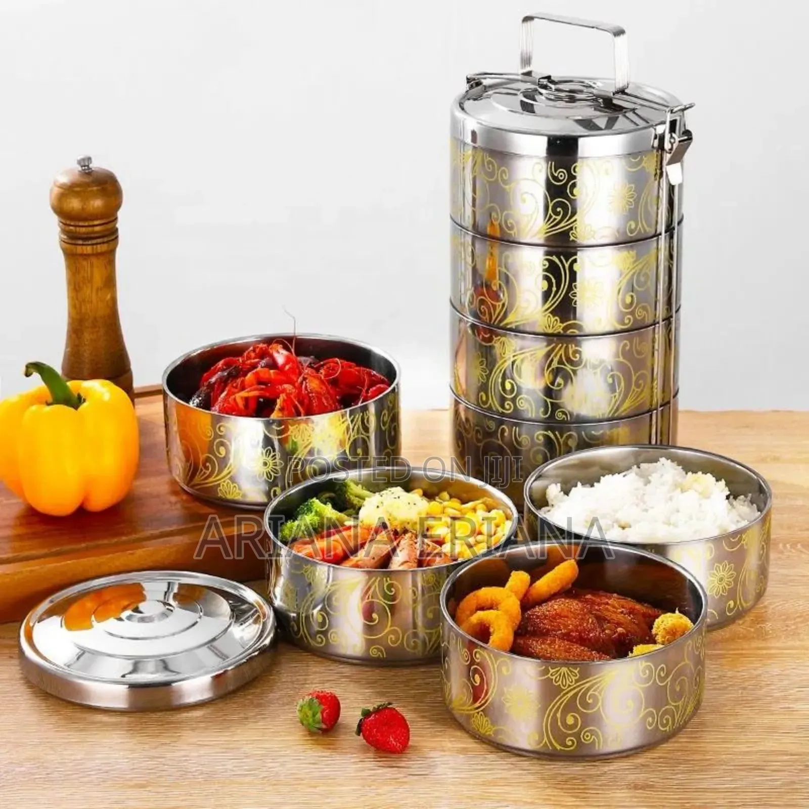 5 Layers Multi-Tiered Stainless Steel Tiffin Box in Central Division ...