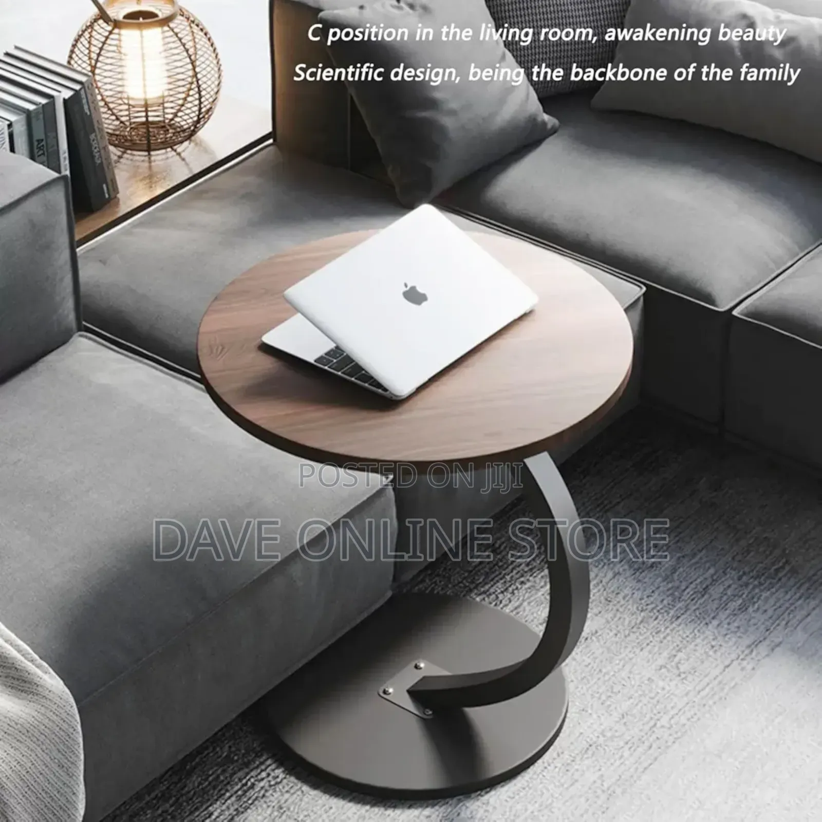 ,C Shaped End Table,Easy to Assemble Metal Frame Nightstand, in Central ...