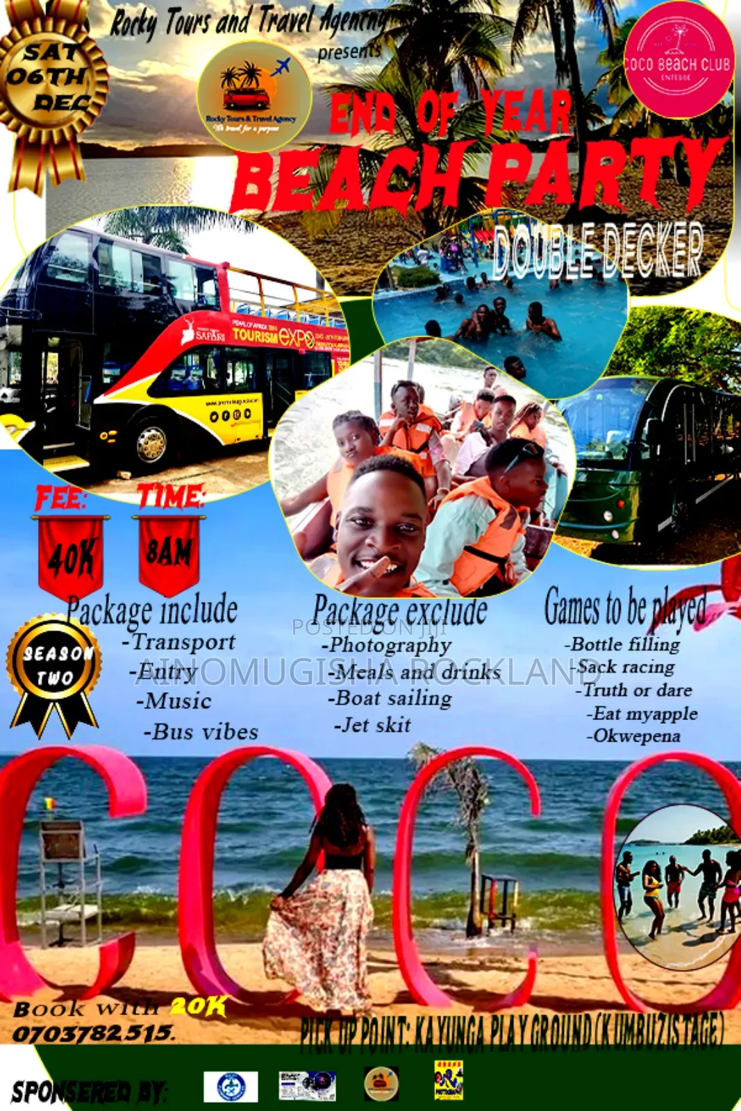 Beach Party at Coco Beach Enteebe on 6th December 2025. in Kayunga TC - Travel Agents & Tours ...