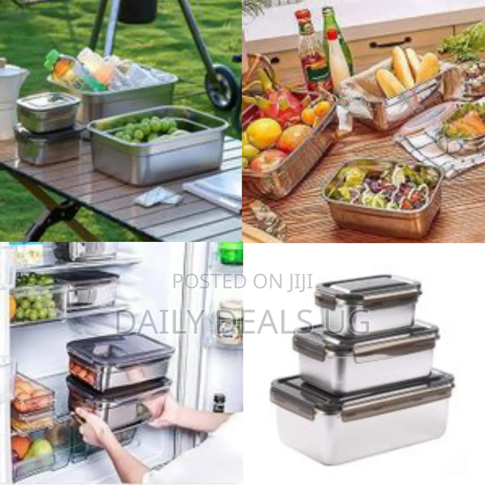 800/2000/7000ml 3pc Grade Stainless Steel Food Storage Container in ...