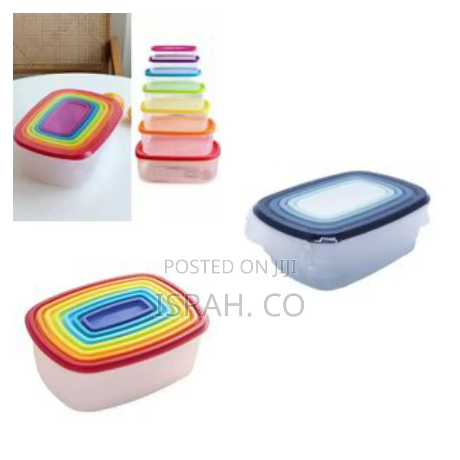 7 Piece Rainbow Plastic Fridge Storage Food Containers in Central ...